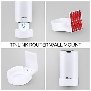 Adhesive Deco M4 & S4 Wall Mount Holder for TP Link WiFi Mesh, Strong VHB Tape Bracket, No Screws, Drilling & No Tools Needed, Easy to Install, White by Brainwavz (Single)