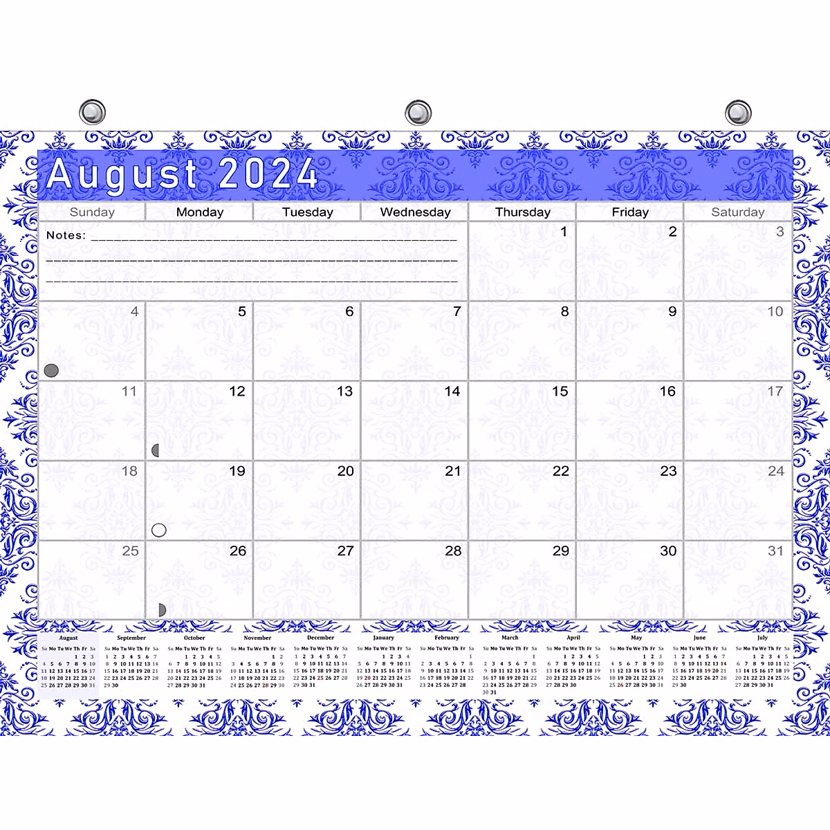 2024-2025 Academic Year 12 Months Student Calendar/Planner for 3-Ring Binder, Desk or Wall (Edition #018)