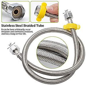 MINYULUA Automatic Waterer Bowl Large Horse Watering Bowl with Float Valve, Drain Plug & Braided Hose, Livestock Water Trough for Dog Goat Cattle Sheep Pig, Light Blue