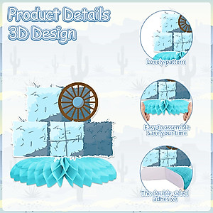 Tarklanda 12PCS Western Cowboy Honeycomb Centerpieces Wild West Party Decorations for Tables Western Theme Party Decor A Little Cowboy is On The Way Baby Shower Supplies