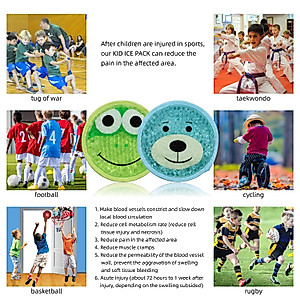 Large Kids Boo Boo Ice Pack,2 Packs Cute Heat Cold Gel Beads Packs for Kid's Fever,Pain Relief,Wisdom Teeth,First Aid and Neck, Head, Arms, Legs Injuries.