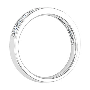 0.60 Carat Channel Set Diamond Wedding Band Ring in 14K White Gold (Ring Size 6.25)