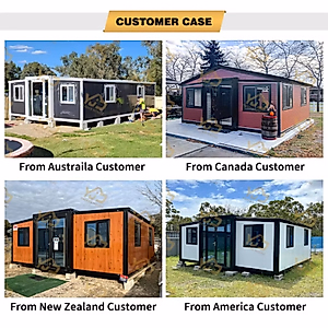 Container Tiny Home, Luxury Modern Prefab Insulated Home, Mobile Expandable Tiny House for Living with Customizable Design, Waterproof, Two & Three Room Options, Available in 20ft, 40ft Sizes