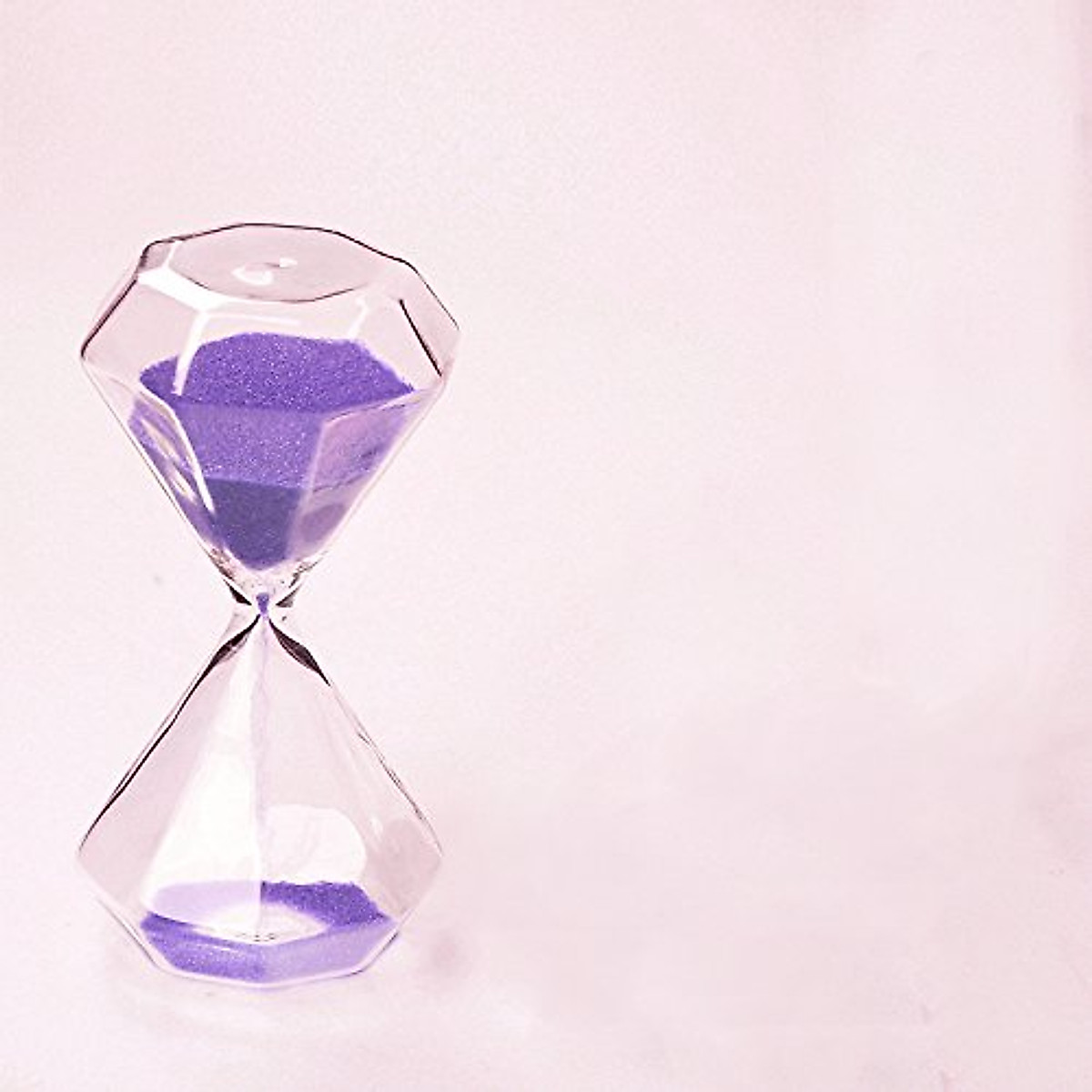 GracesDawn Diamond glass hourglass Purple sand 30 minutes with