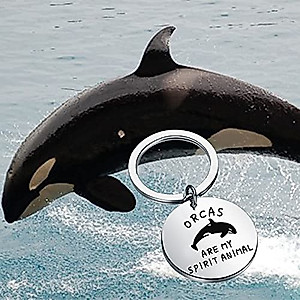 Lywjyb Birdgot Orcas Are My Spirit Animal Keychain Killer Whale Gift Funny Animal Lover Gift (Orcas Are My Spirit Animal ky)