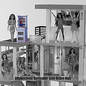Replacement Parts for Barbie Dreamhouse Playset - GRG93 ~ Barbie Doll Size Reversible Grill-Buffet