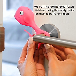 SAFELSAM Stop Door Slams – Prevent Hand Injuries – Always On Door Ready to Protect – Safe and Quiet Doors – Kids Love Design - Baby & Child Proof - Pets Too – Easy to Install – No Tools Required