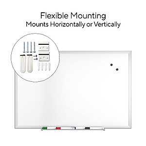 TRU RED Magnetic Steel Dry Erase Board, Satin Frame, 3-ft x 2-ft (TR61169)