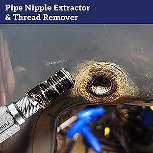 THINKPRO 1.5" Tub Drain Extractor, 6PCS Pipe Nipple Extractor, Remove the Old, Broken, Stubborn, Rusted Drain Tub Bathtub Stopper, Strong Grab Plumbing Tools with Solid Storage Case