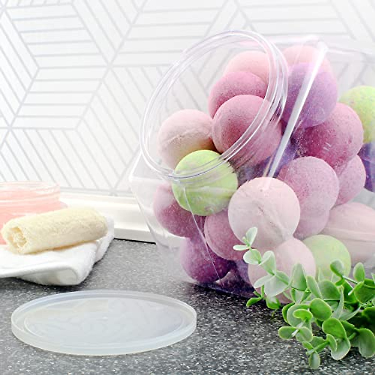 Cornucopia Gallon Plastic Container Candy Jars (2-Pack); Hexagon Shaped Countertop Display Containers; Cookie and Snack Storage