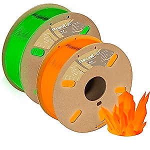 PLA Glow in The Dark Green and Orange Bundle, Duramic 3D Printing Filament 1.75mm, Dimensional Accuracy +/- 0.05 mm