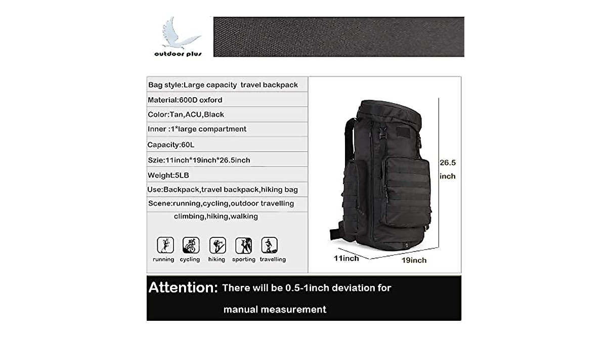 Extra Large Waterproof Hiking Backpack | 70L/85L Durable Rucksack