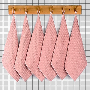 Lirex Kitchen Dishcloths Set (6 Pack), 11 x 11 inch Soft Dish Cloths Quick Absorbent Waffle Weave Fast Drying Dish Towels 85% Polyester 15% Nylon Dish Rag Kitchen Cloth for Washing Dishes