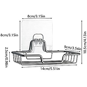 iminfit Stainless Steel Bathroom Corner Shower Shelf Wrought Iron Shampoo Storage Rack Holder With Suction Cup Bathroom Accessories