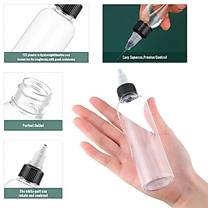 Irenare 100 Pcs 4 oz Plastic Squeeze Bottles Bulk Boston Dispensing Empty Hair Oil Bottles with 20/410 Twist Top Cap for Essential Oils, Hair Applicator, Liquids, Condiment Dispenser
