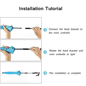 Baby Strollers Umbrella, Waterproof UV Protection Baby Pram Sun Umbrella Canopy Sun Rain Umbrella Parasol with Clip Clamp Strollers Accessories，Suitable for Beach Chairs, Baby Strollers (Black)