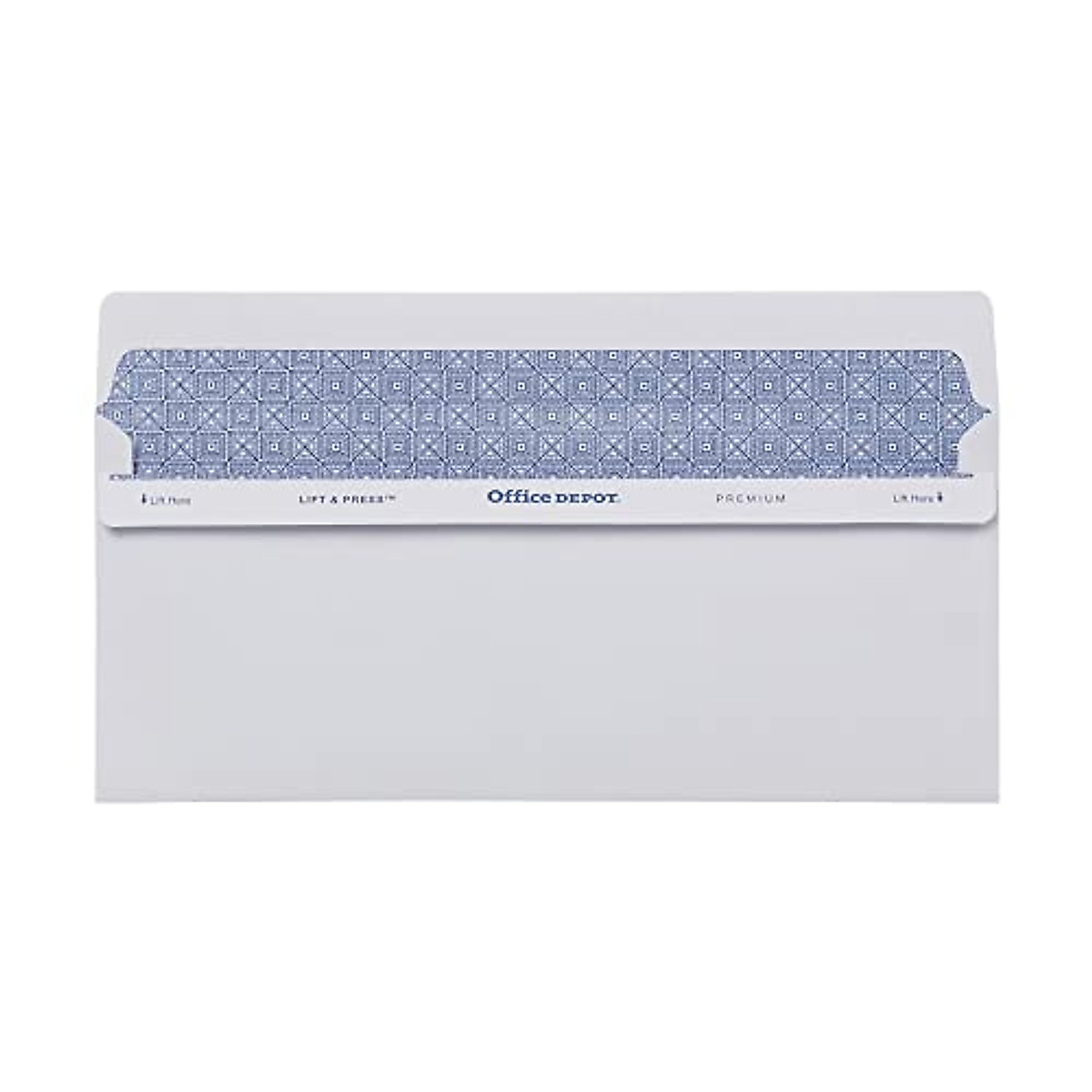 Office Depot Lift Press(TM) Premium Envelopes, #10 (4 1/8in. x 9 1/2in.), 100% Recycled, White, Pack Of 500, 76145