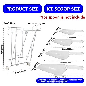 Ice Scoop Holder for Ice Machine, Universal＆Foldable Design, Stainless Steel Heavy Duty Ice Scoop Holder for Commercial,Restaurant,Countertop Ice Maker Freezer Refrigerator Kitchen