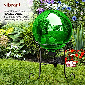 Alpine Corporation GLB292GN Gazing Globe, 10"L x 10"W x 12"H, Green