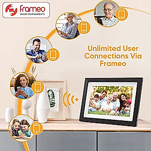 Frameo 1920x1200(FHD) 32GB Digital Picture Frame 10.1 inch Smart WiFi Digital Photo Frames LCD Touch Screen Auto-Rotate Share Pictures Videos Load from Phone Via Frameo App
