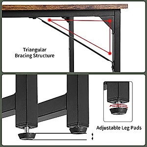 Computer Desk,47.2 inches Home Office Desk Writing Study Table Modern Simple Style PC Desk with Metal Frame，Brown