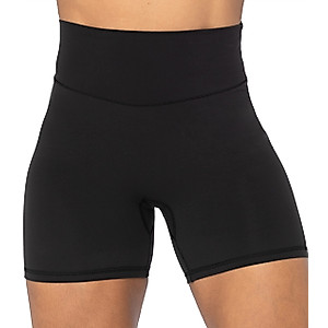 Sunzel High Waist Biker Shorts for Women No Front Seam Soft Yoga Workout Gym Bike Shorts Tummy Control Squat Proof Black