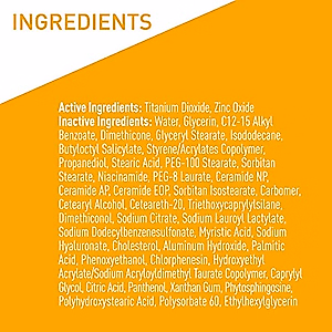 CeraVe 100% Mineral Sunscreen SPF 30 | Face Sunscreen with Zinc Oxide & Titanium Dioxide for Sensitive Skin | With Hyaluronic Acid, Niacinamide, and Ceramides | 2.5 oz