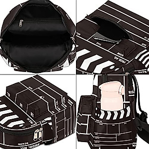 Black Movie Clapboard Mini Backpack for Women Girls, Small Backpack Purse Travel Shoulder Bag Casual Lightweight Daypack Fashion Backpack