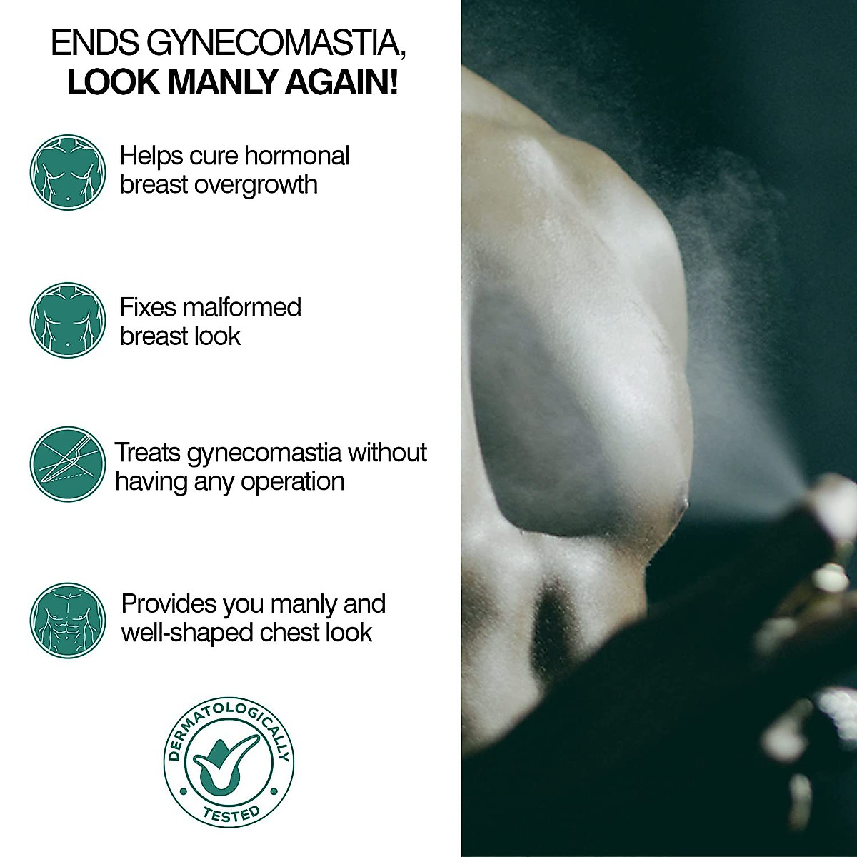 Brenol Gynecomastia Body Firming Natural Formula Spray, Skin Firming Lotion, Moisturizing, Firming, Strengthening 3.38 Fl Oz