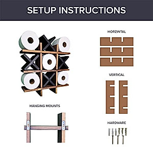Tic Tac Toe Toilet Paper Holder (Brown with Black X's)