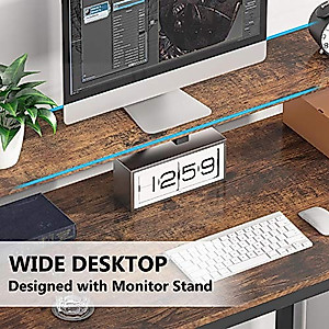 Tribesigns Computer Desk with Storage Shelves, Industrial Writing Desk, PC Desk Table Study Workstation for Home Office