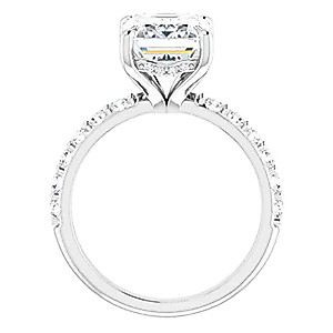 JEWELERYIUM 3 CT Moissanite Emerald Engagement Ring and Wedding Ring Bridal Set in Sterling Silver, colorless Moissanite, VVS1 Clarity, Sizes 4 to 11, Prong Set for Her (10)