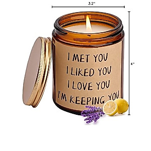 Gifts for Women, Birthday Gifts for Women, Funny Romantic Candles Gifts for Her,Anniversary Thanksgiving Christmas Mother's Day Gifts for Women Girlfriend Wife, Lavender Soy Scented Candles(7Oz)