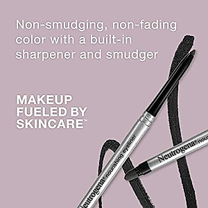 Neutrogena Nourishing Eyeliner Pencil, Built-in Sharpener for Precise Application and Smudger for Soft Smokey Look, Luminous, Nonfading and Nonsmudging Cosmic Black 10, 01 oz