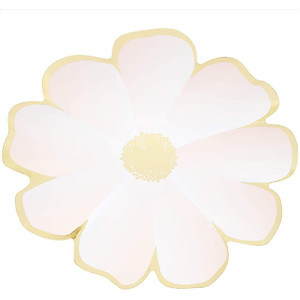 Sparkle and Bash 144-Piece Flower Party Supplies with Daisy Paper Plates, Napkins, Cups, and Cutlery (Serves 24)