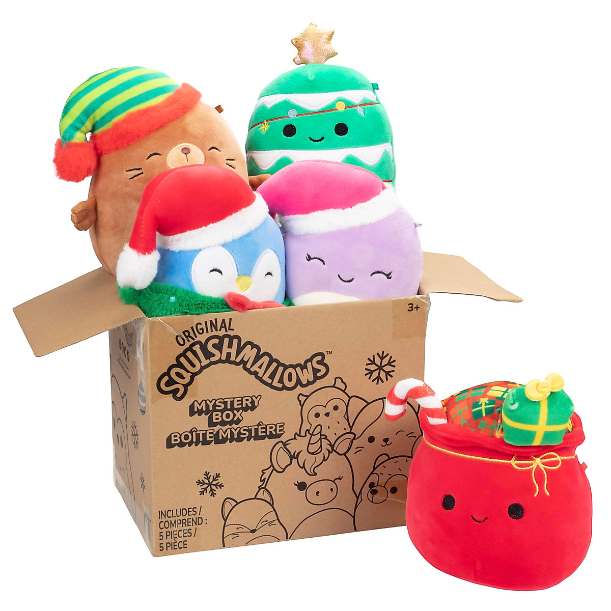 Squishmallows Original 5-Inch Mystery Box 5 Pack - Official Jazwares Plush - Collectible Soft & Squishy Mini Stuffed Animal Toy - Add to Your Squad - Gift for Kids, Girls & Boys