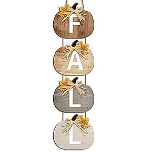 Vicenpal Fall Signs Thanksgiving Fall Porch Decor Rustic Wooden Fall Welcome Hanging Decor for Farmhouse Autumn Harvest Outdoor Indoor(Classic Color)
