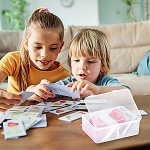 PATIKIL 1200+ Baseball Card Storage Box, 4 Pack Clear Sports Cards Holder Organizer, Plastic Display Case Container for Baseball Basketball Football