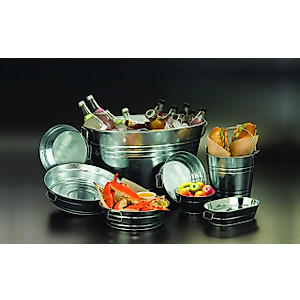 American Metalcraft MTUB10 Natural Galvanized Aluminum Tub with Side Handle, 88-Ounce, 9-3/4" Diameter X 3-1/4" H, Silver