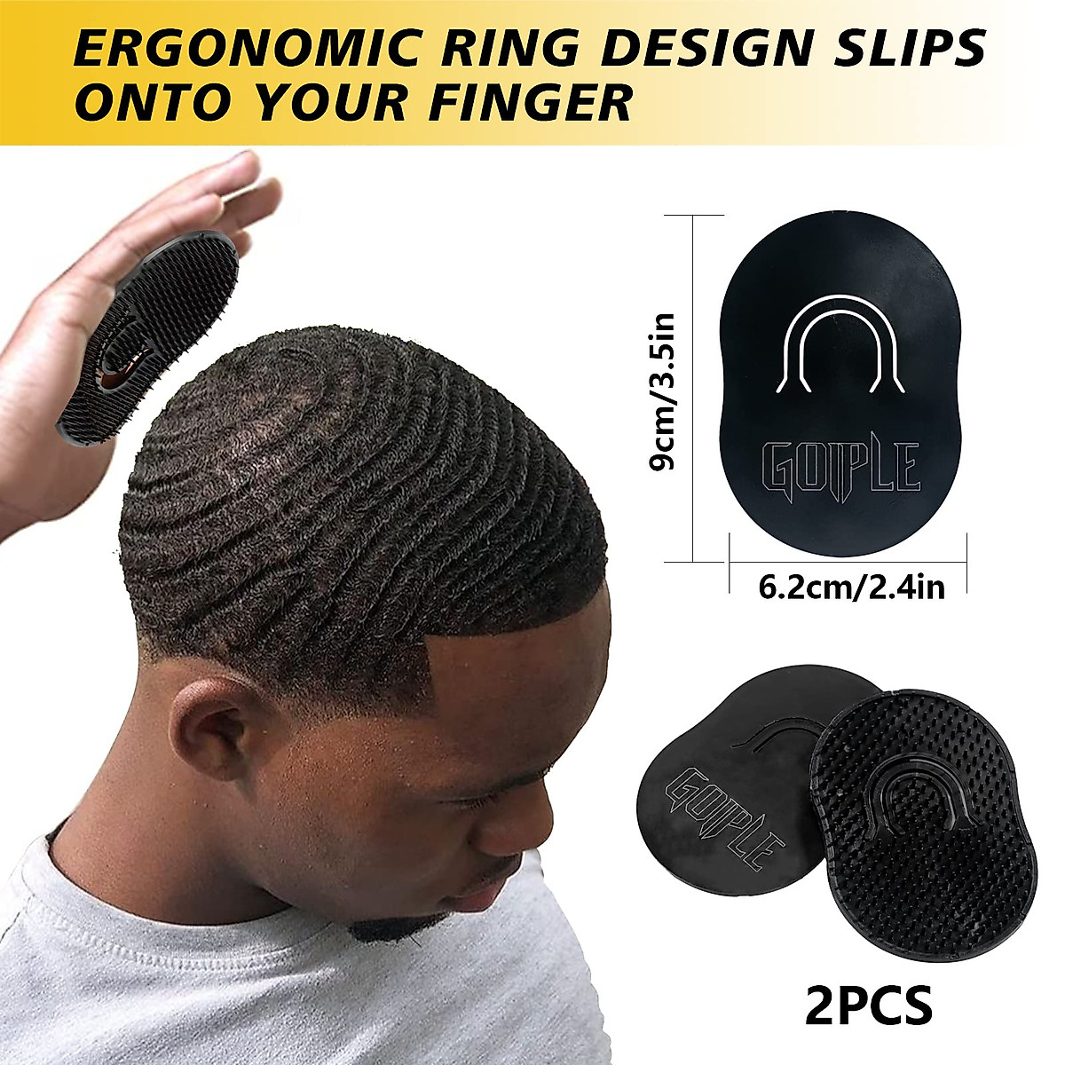 Natural Wave Pomade for Men Strong Hold, Easy Wash (Wave Pomade, 2 Wave Brushes, Silky Durag) Promotes Moisture, Control & Shine