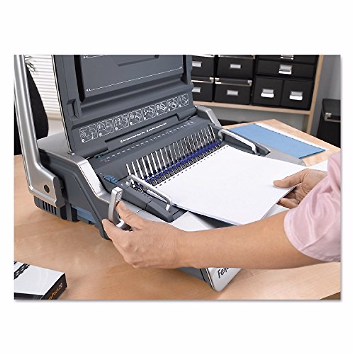 Fellowes 5218301 Electric Comb Binding Machine,19-5/8"x17-3/4"x6-1/2",BK/SR