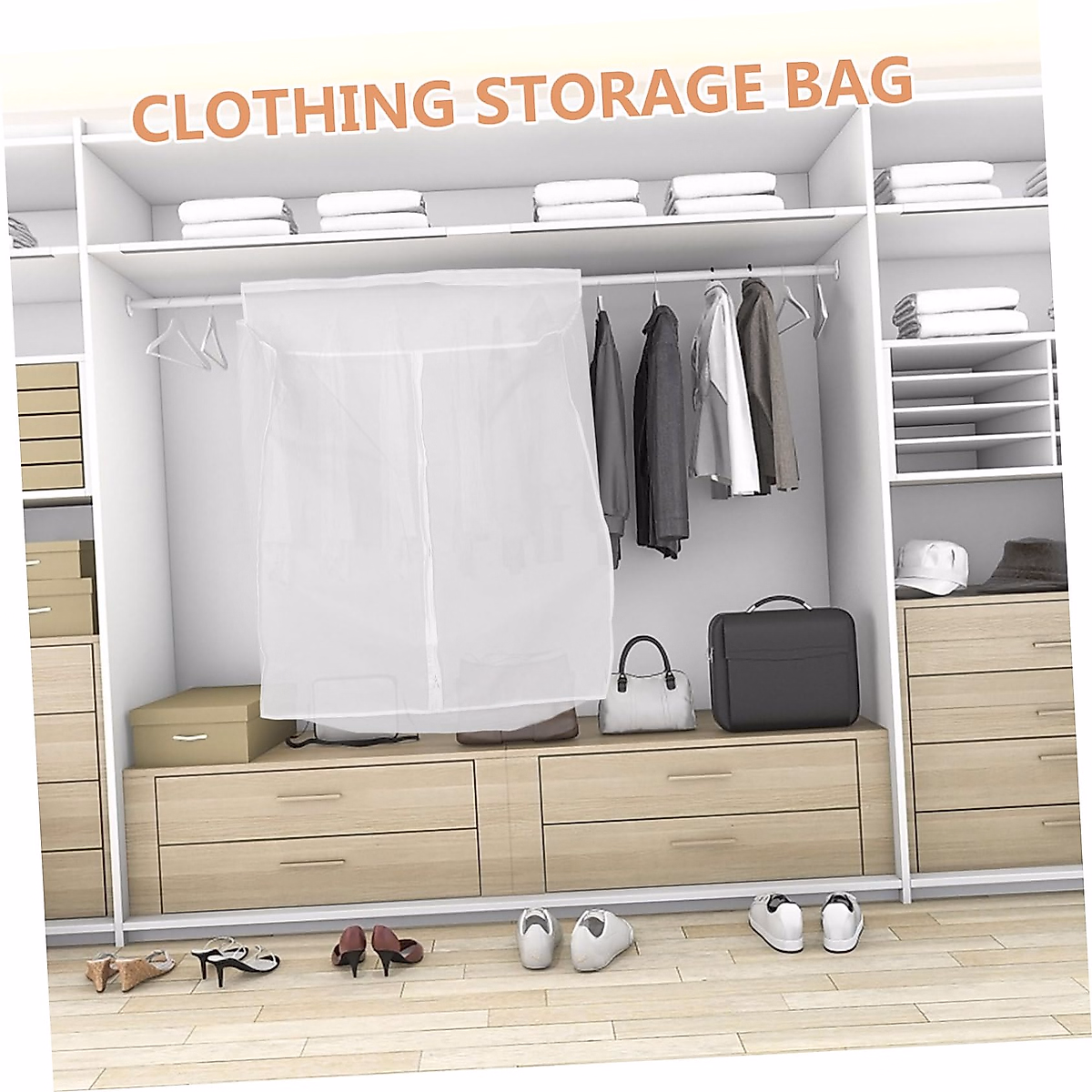 Alipis Clothing Dust Bag Clothing Dust Cover Hanging Peva White Coat Hanging Closet Bags