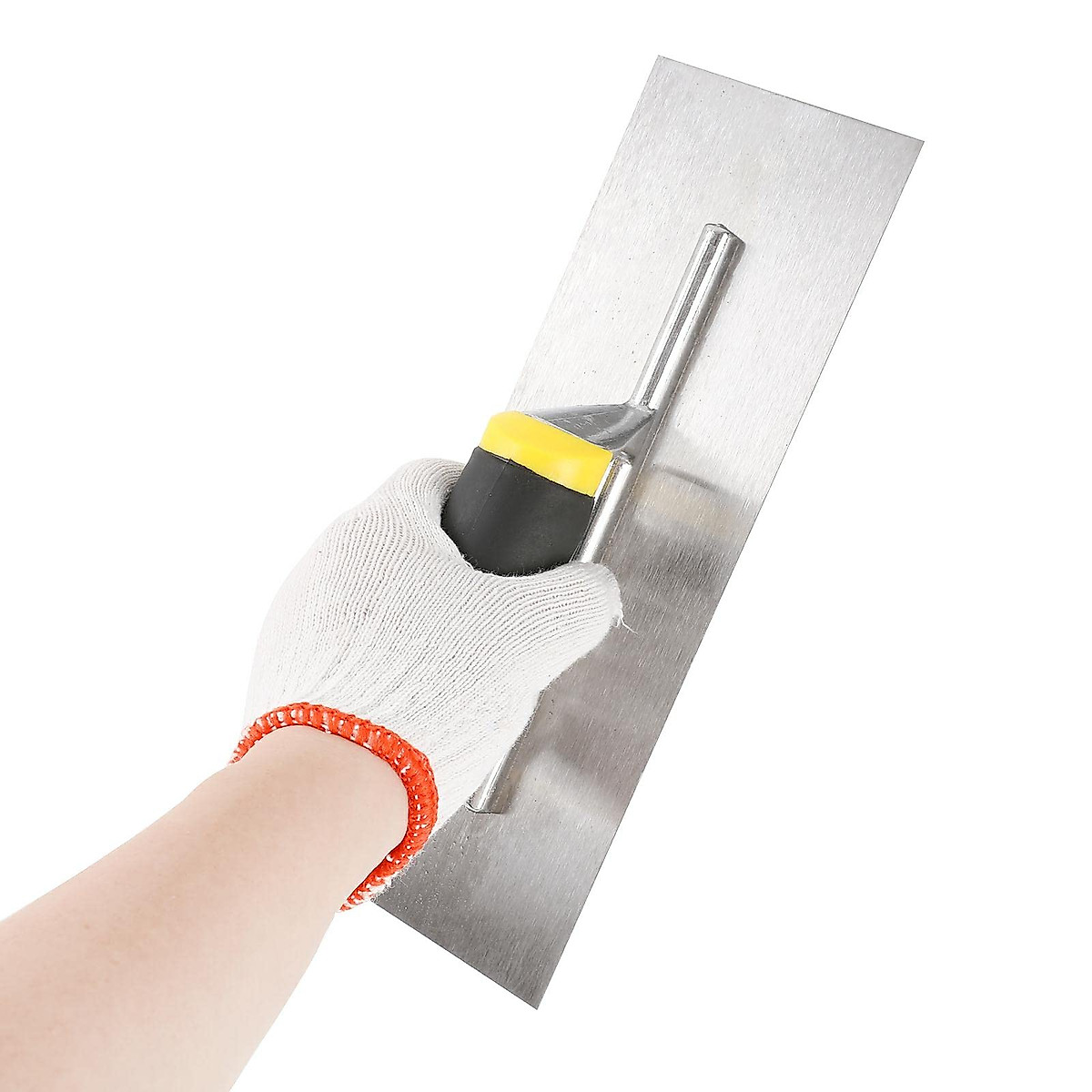 ZJNOTED plastering Trowel 12"X4" Carbon Steel Soft Handle plastering Trowel Normal Polish Plaster Finishing Trowel Carbon Steel Grip Handle