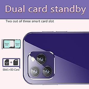 Hipipooo XS14Pro Mini 3G Smartphone 3.0 Inch Quad Core Dual Sim 2GB RAM 16GB ROM Sim 2600mAh Unlocked Card Android Small Mobile Phone Student Pocket Cellphone (Purple)