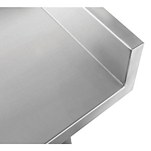 Kratos Commercial Worktable, All-Stainless Steel Kitchen Prep Table with Undershelf and Backsplash, 48"Dx30"W, NSF, 16ga/304SS (28W-314)