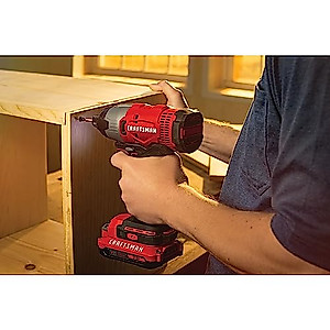 CRAFTSMAN V20 Cordless Impact Driver Kit, 1/4 inch, 2 Batteries and Charger Included (CMCF800C2)