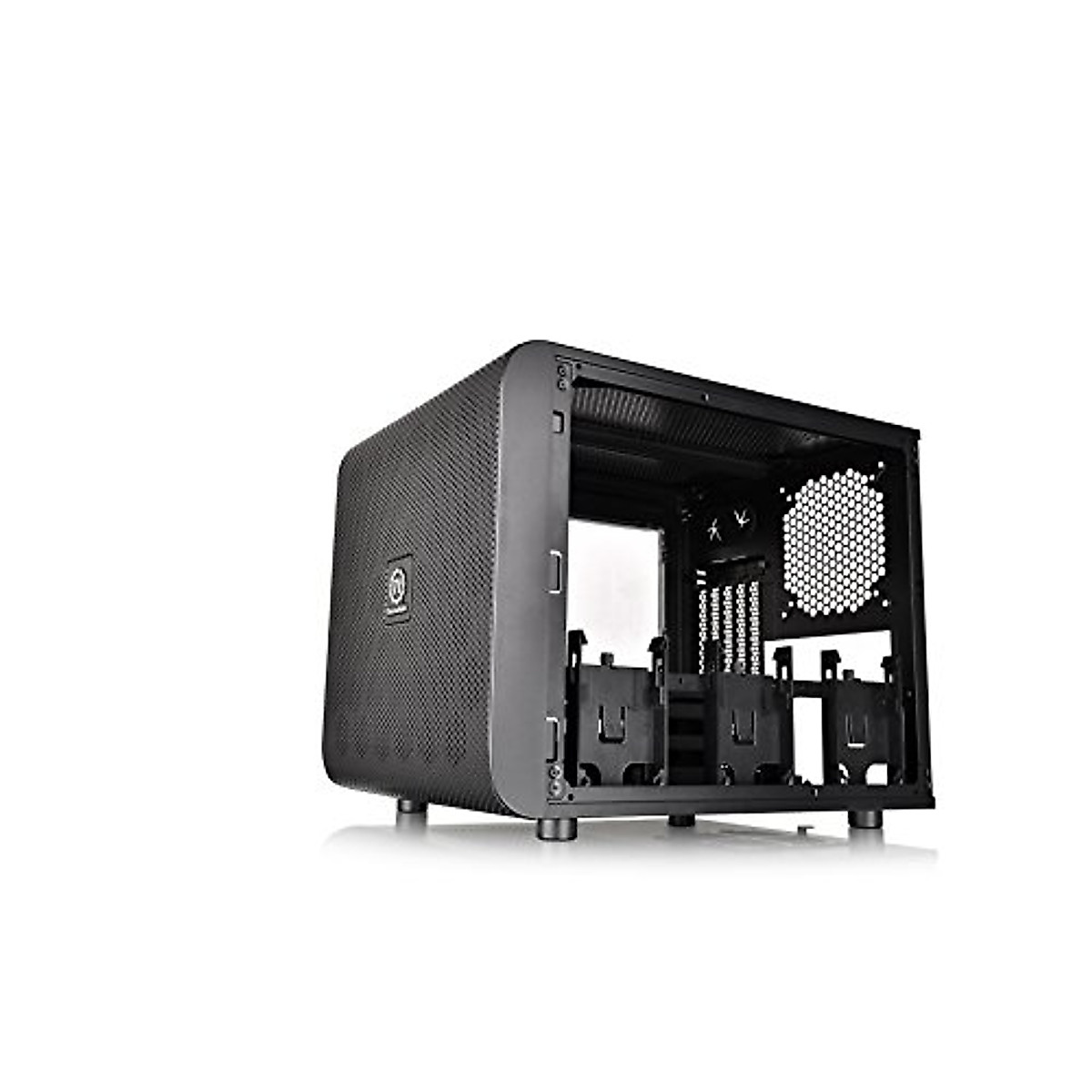 Thermaltake Core V21 SPCC Micro ATX, Mini ITX Cube Gaming Computer Case Chassis, Small Form Factor Builds, 200mm Front Fan Pre-installed, CA-1D5-00S1WN-00 Black