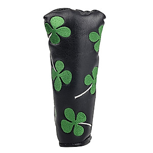 HIFROM Golf Putter Head Cover headcover Shamrock Embroidered Blade Fit All Brands