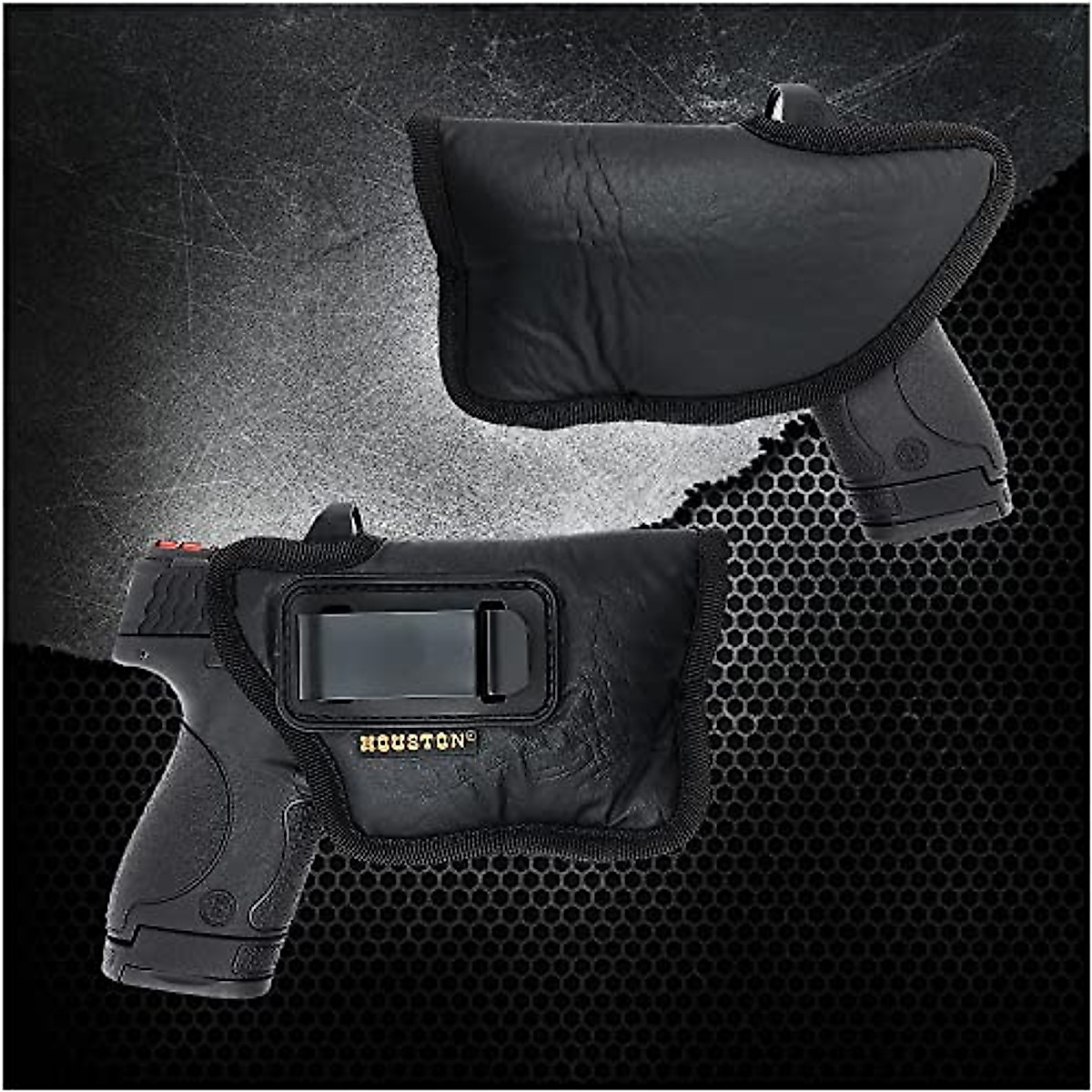 Houston Gun Holsters IWB Optical Gun Holster by Houston Eco Leather Concealed Carry Soft Material FITS Black CHPP-57GL-RH CHPP-57GL-RH