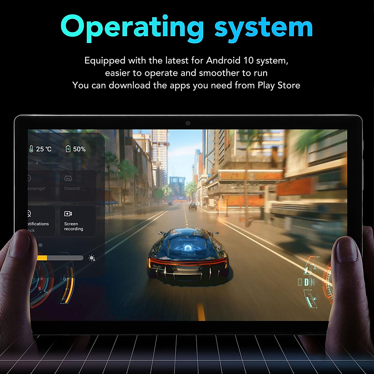 10.1Inch Tablet, for Android 10 Tablet with 6GB RAM 128GB ROM, Octa Core CPU, Dual Cameras and Speakers, 5G WiFi, Tablet PC for Work, Gaming (Gold)